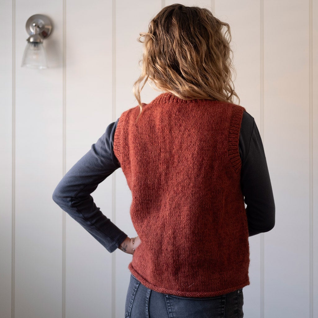 Bibico Heather Hand Knit Vest Saffron | INDIGO